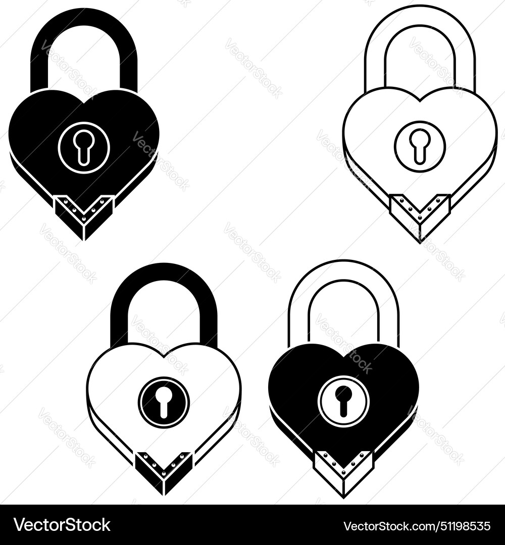 Heart shaped padlock Royalty Free Vector Image