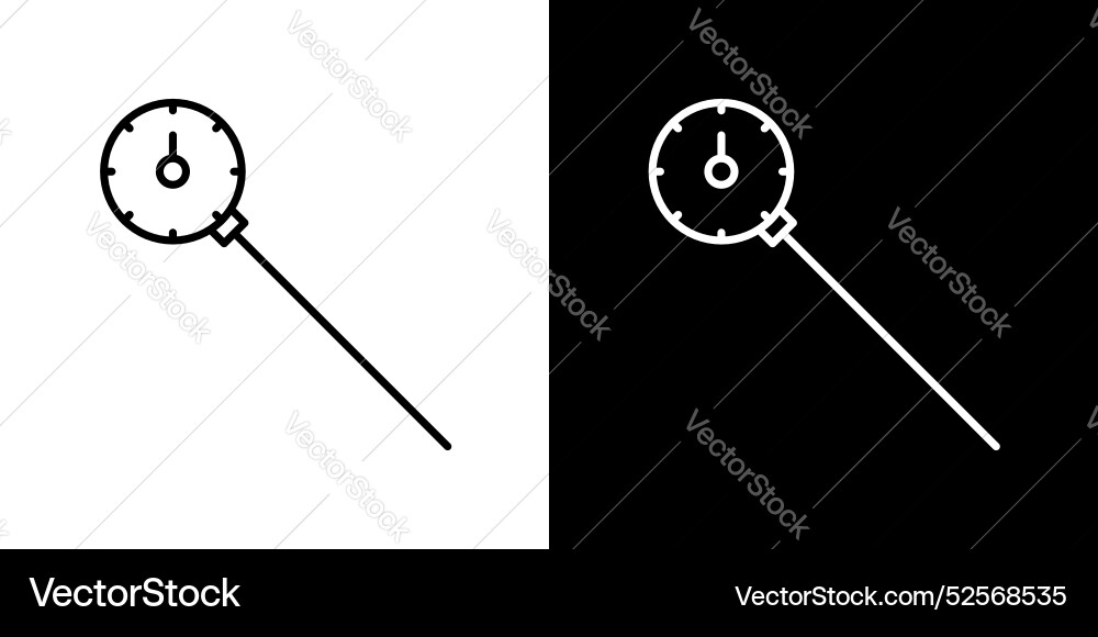Kitchen thermometer icon set on white background Vector Image