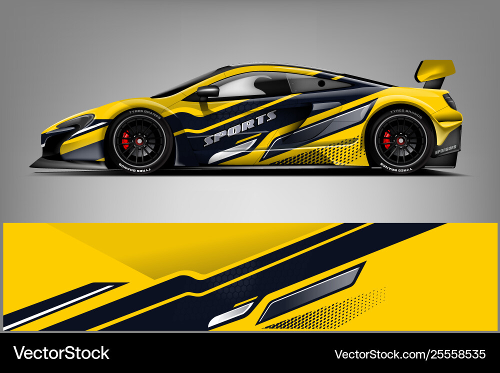 Racing Car Wrap Pattern Royalty Free Vector Image