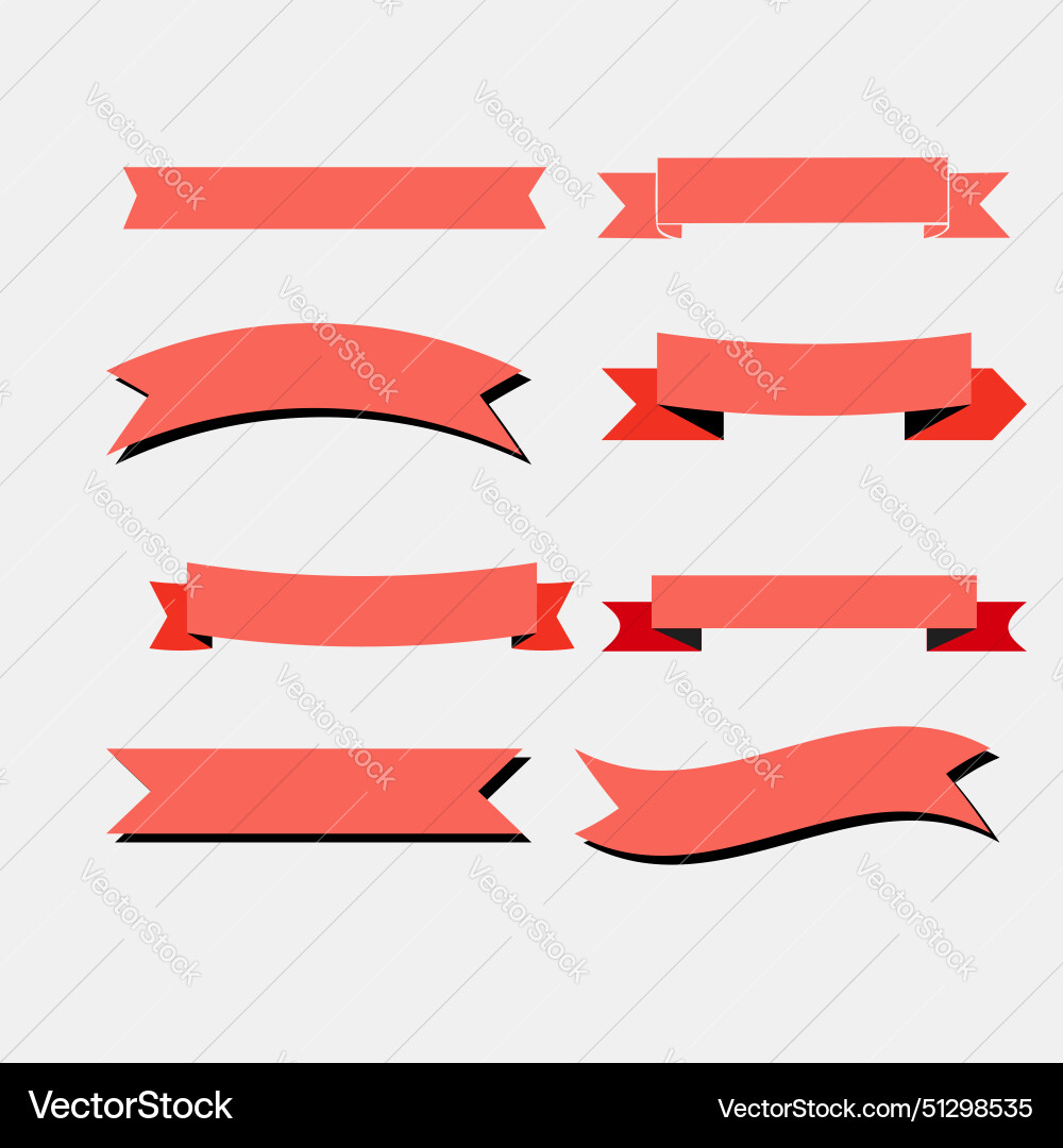 Set of ribbon banner and speech bubbles Royalty Free Vector