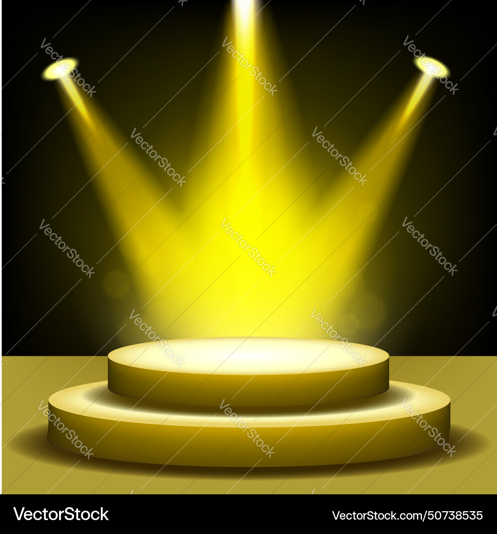 Spotlight shining on empty stage Royalty Free Vector Image