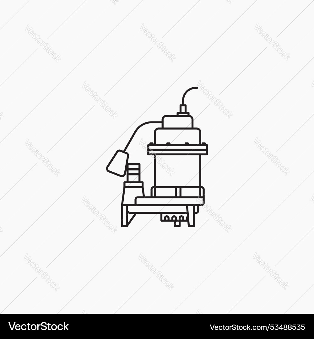 Sump pumpline in thin line black color flat Vector Image