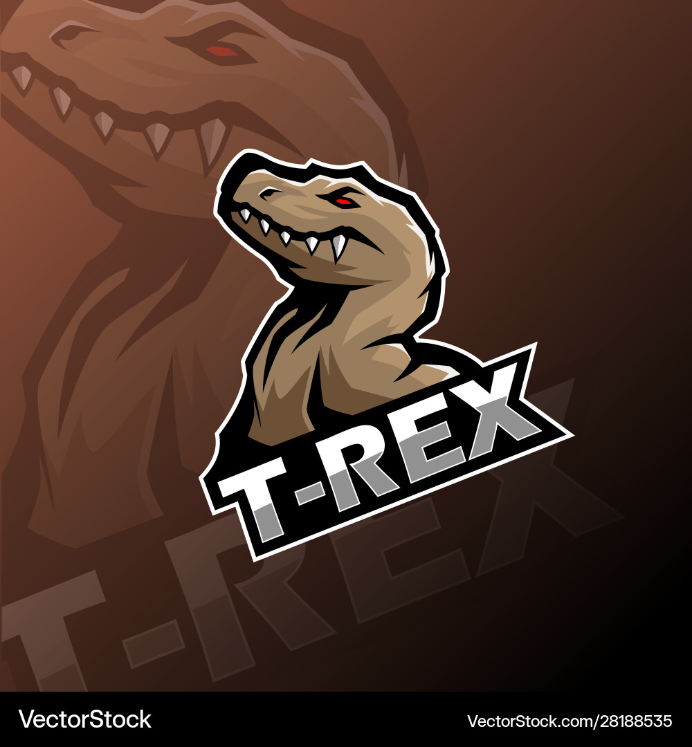 T-rex esport mascot logo design Royalty Free Vector Image