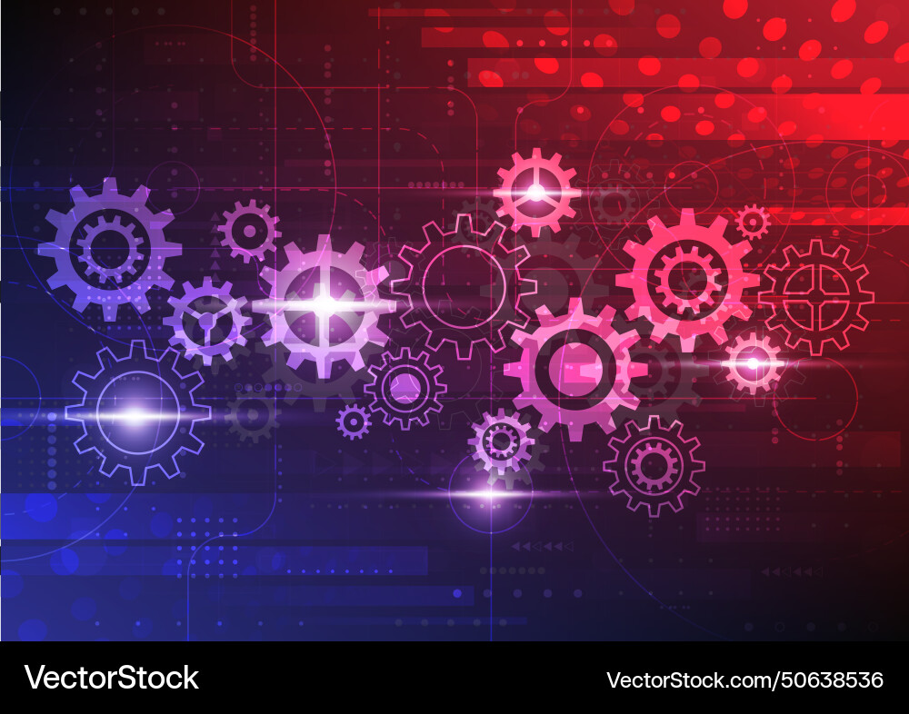 Abstract gear wheel mechanism background machine Vector Image