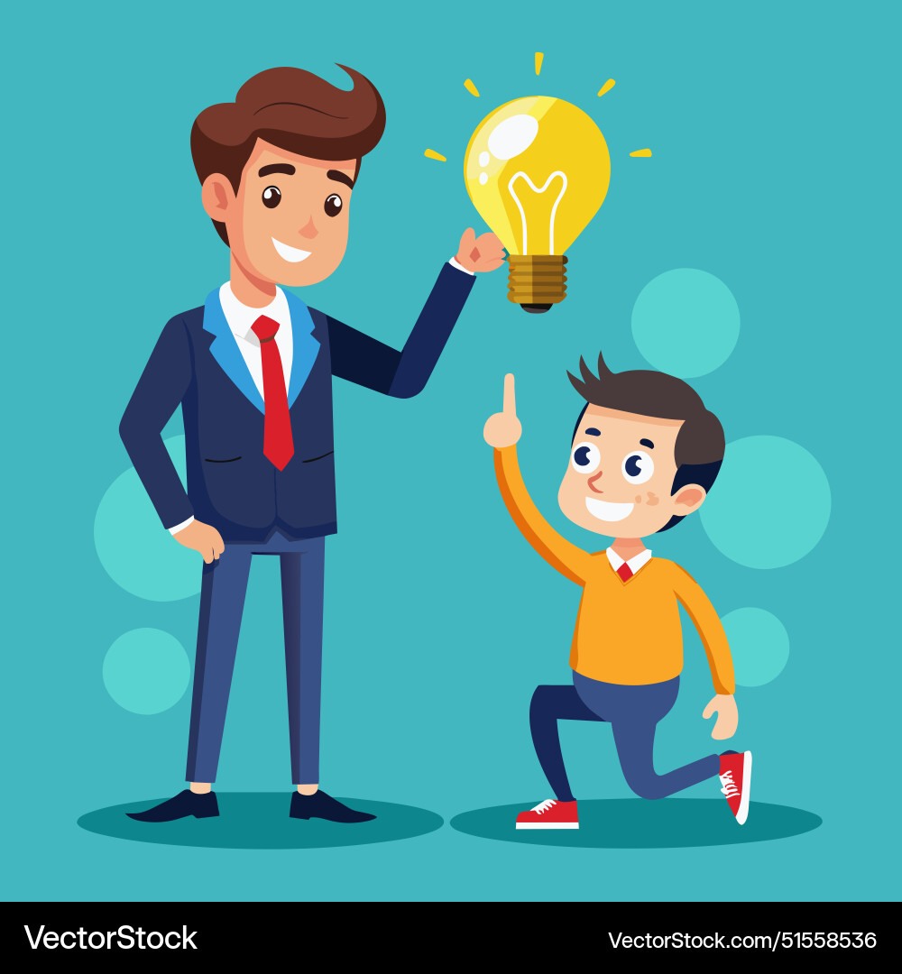 Business idea or solution offering mentor give Vector Image
