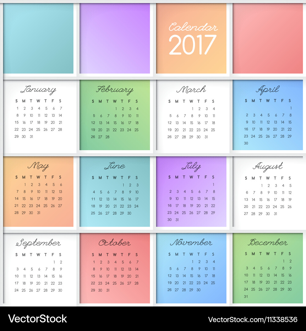Calendar grid Royalty Free Vector Image - VectorStock