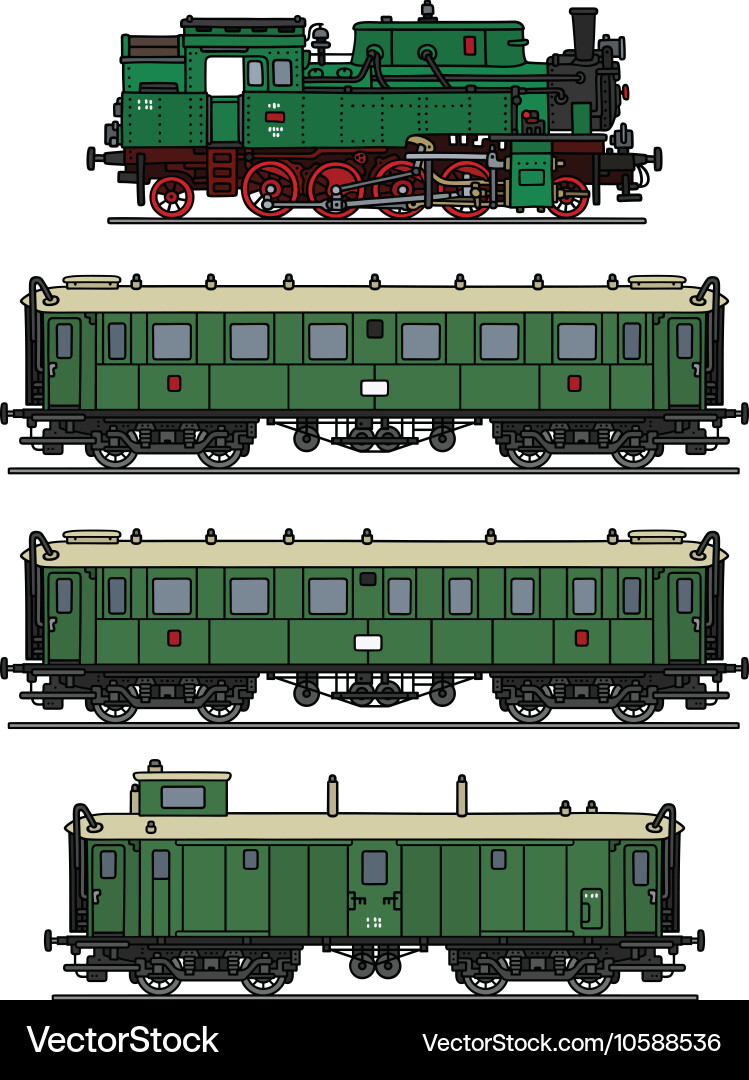 Classic steam train Royalty Free Vector Image - VectorStock