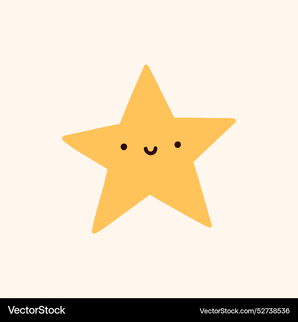 Cute yellow star Royalty Free Vector Image - VectorStock