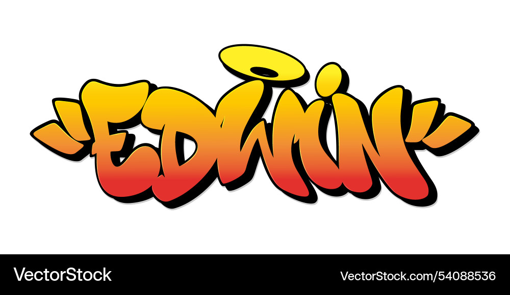 Edwin name in graffiti style Royalty Free Vector Image