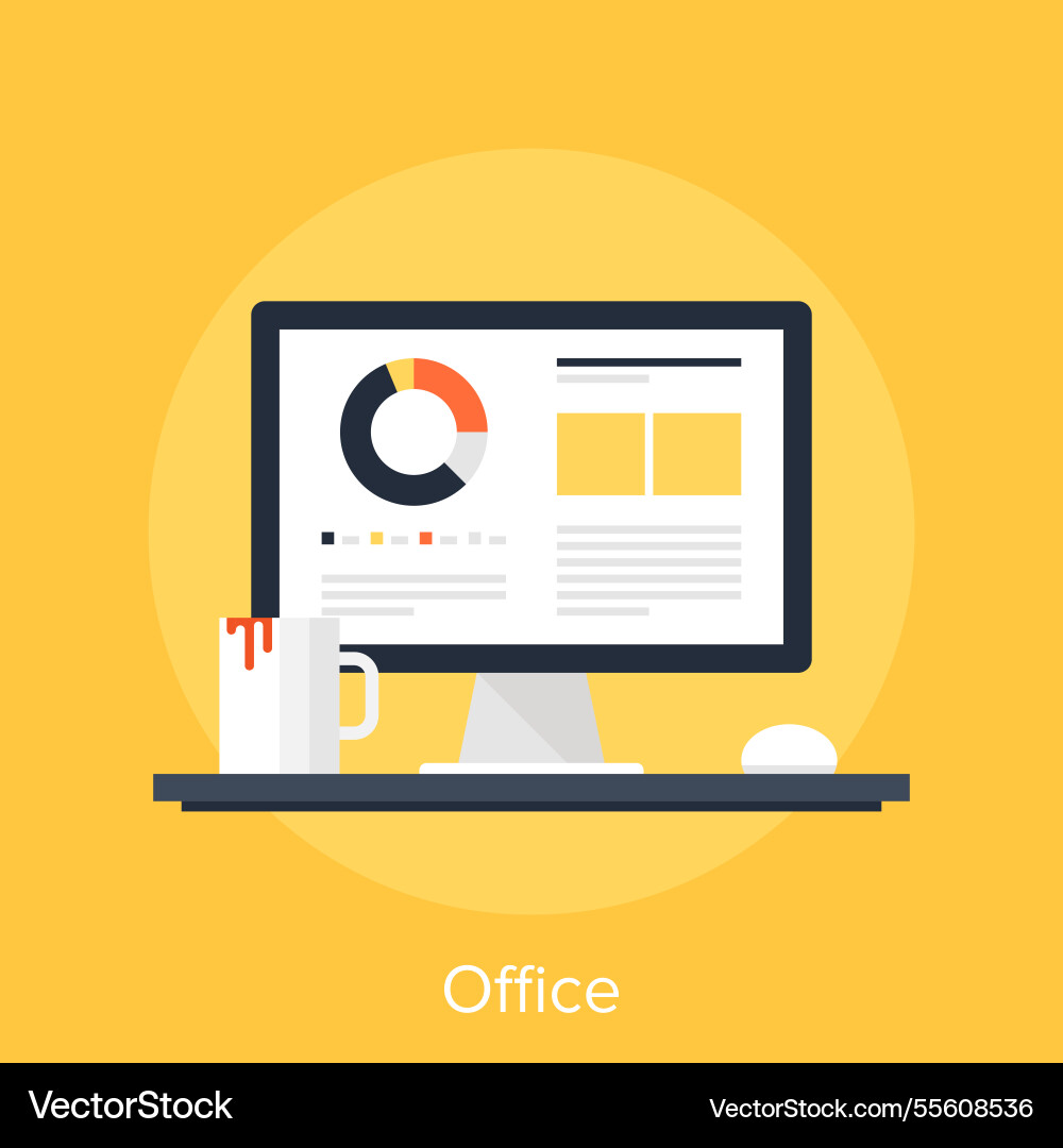 Office concept Royalty Free Vector Image - VectorStock