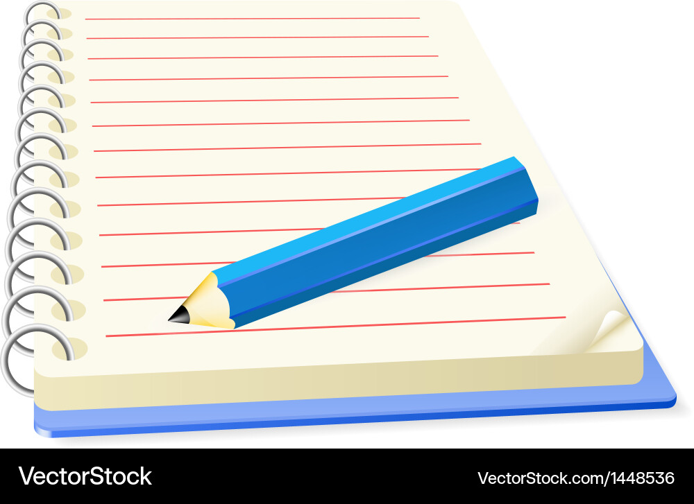 Pencil and notepad Royalty Free Vector Image - VectorStock