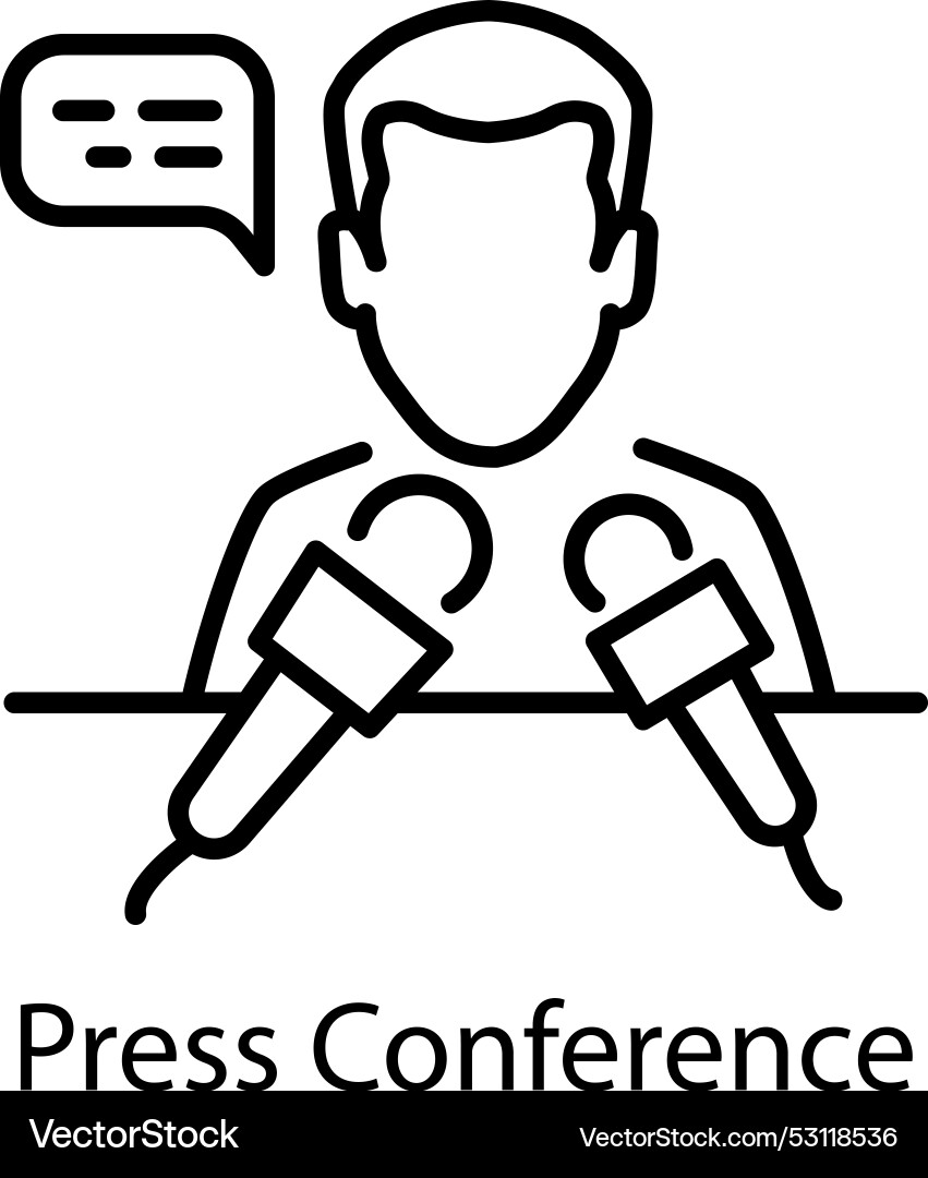 Press conference Royalty Free Vector Image - VectorStock
