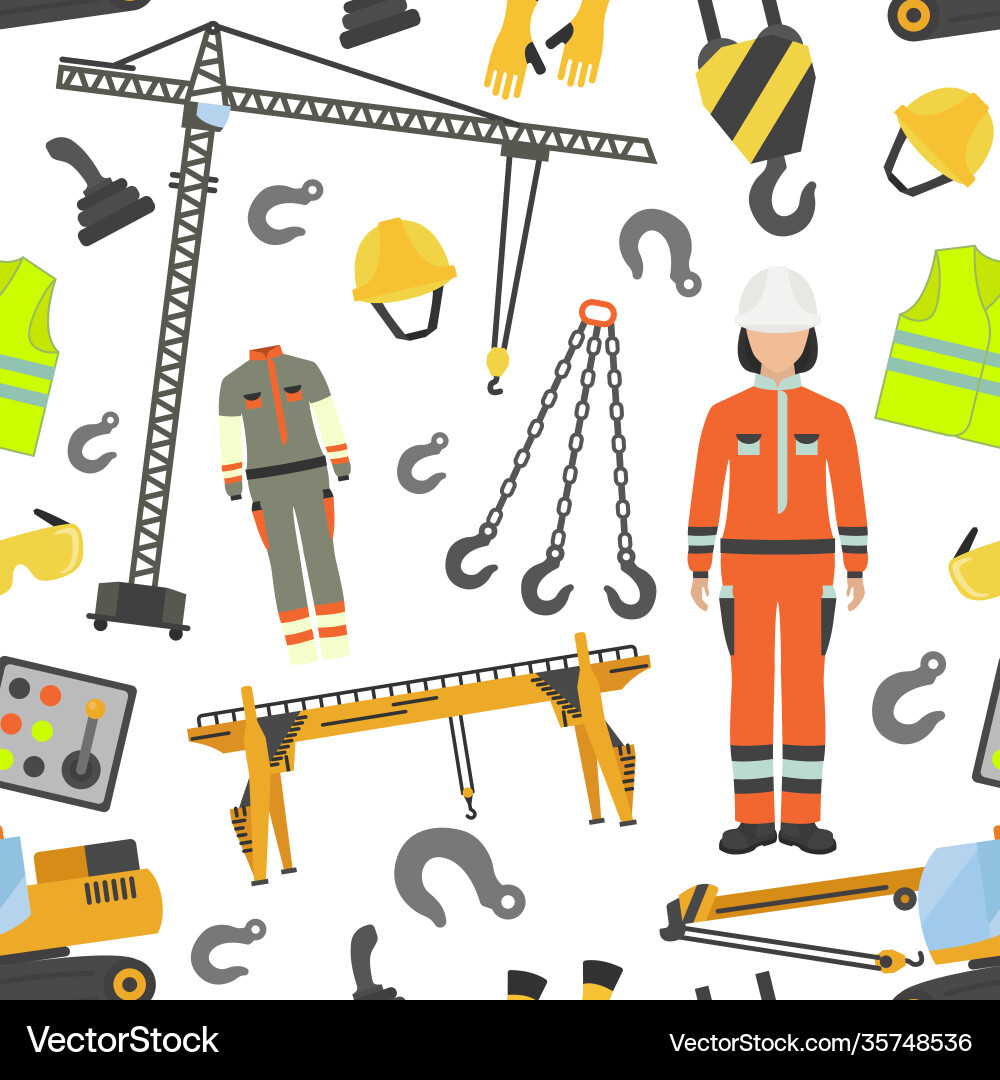 Profession and occupation set crane operator Vector Image