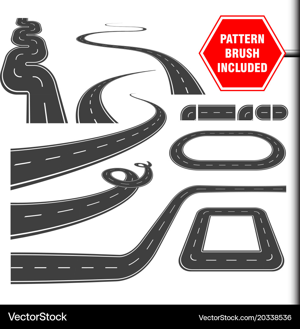 Road Curves & Turns - Highway Loops Royalty Free Vector