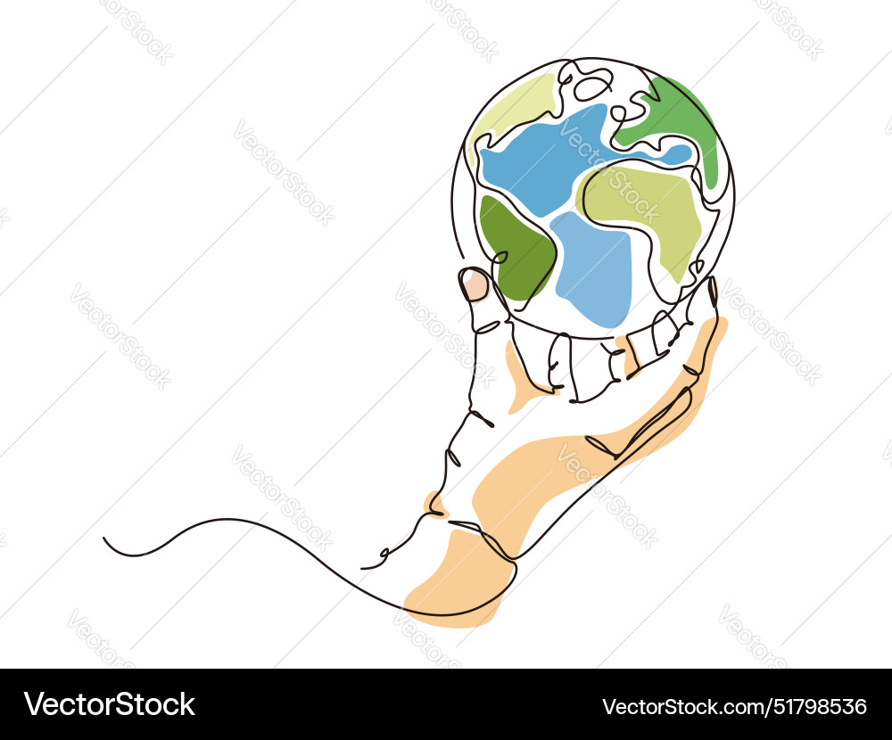 Sketch lifestyle a051 hand hold the earth kmingww Vector Image