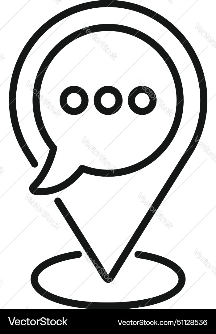 Support Chat Location Service Icon Outline Vector Image