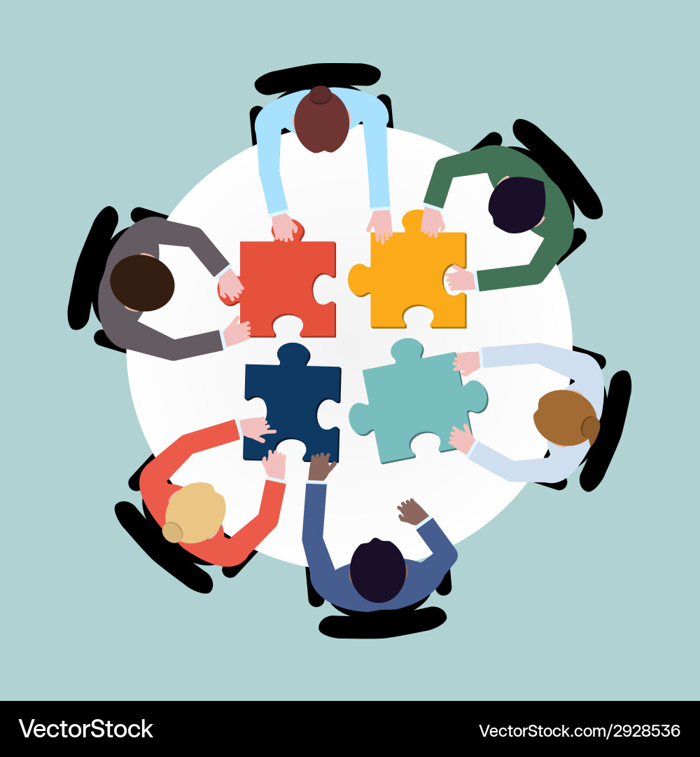 Team Brainstorming Puzzle Royalty Free Vector Image