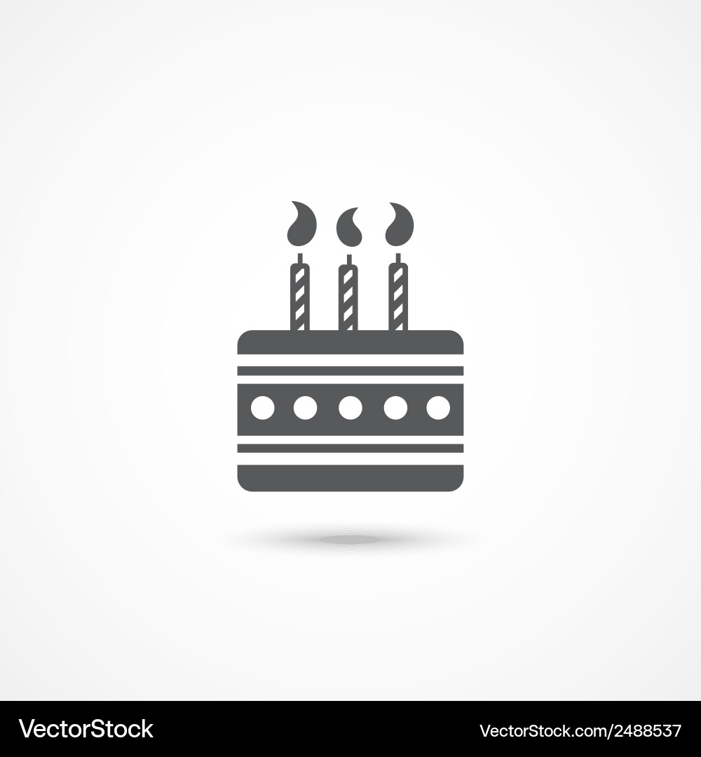 Birthday cake icon Royalty Free Vector Image - VectorStock