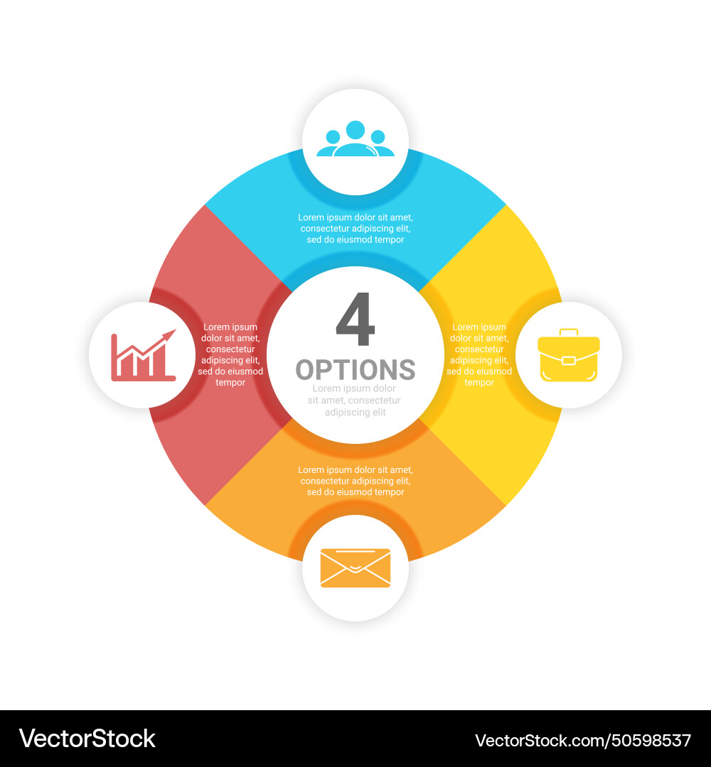 Circle business infographic template with 4 steps Vector Image