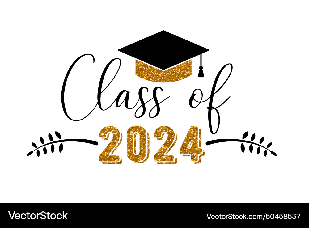 Class of 2024 graduation congratulations Vector Image