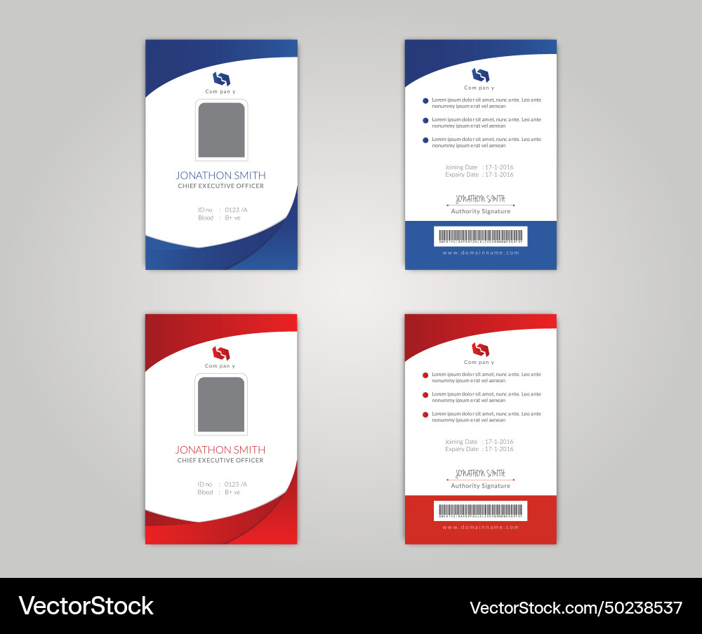 Corporate minimalistic id card design Royalty Free Vector