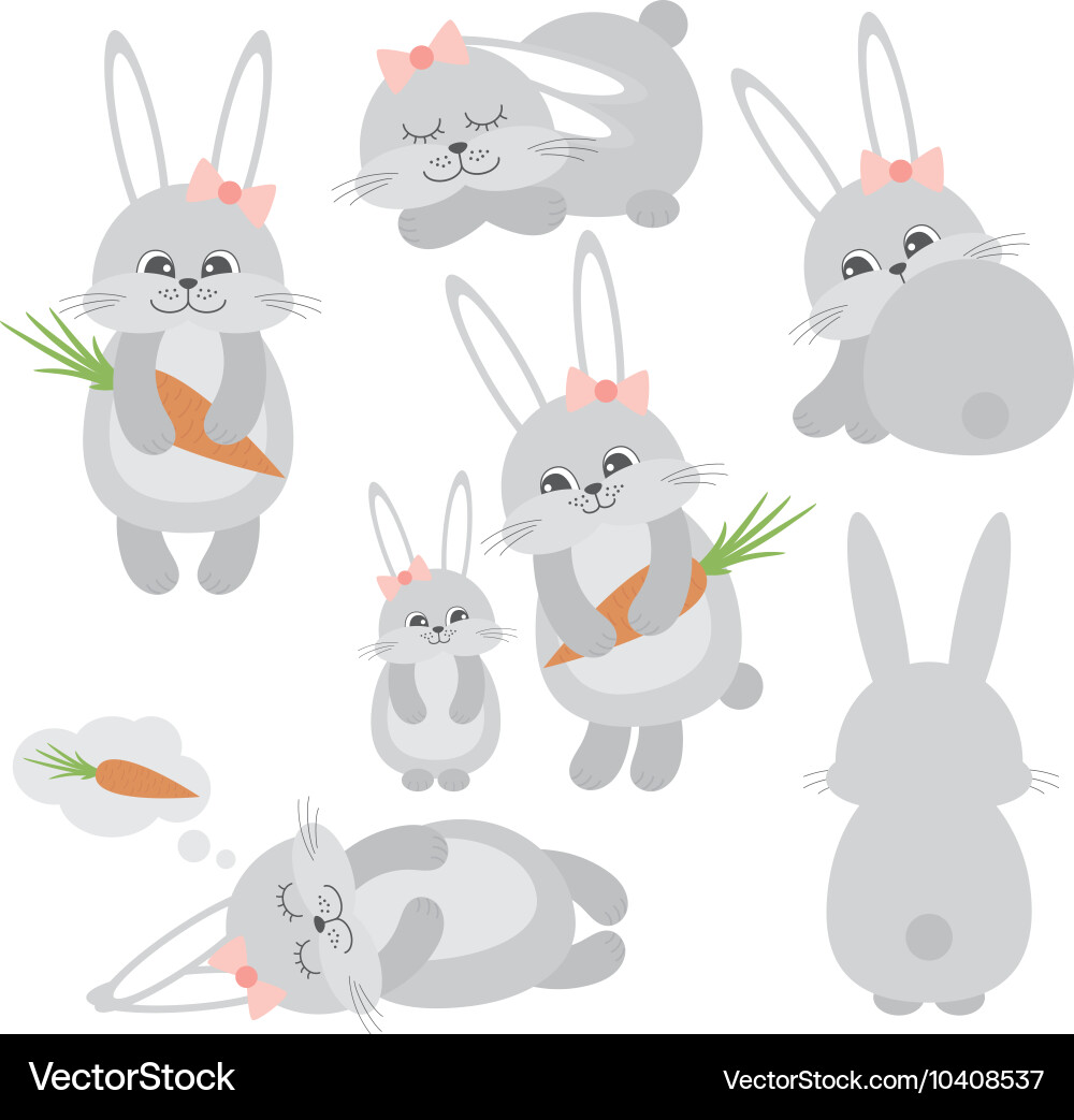 Cute bunnies Royalty Free Vector Image - VectorStock