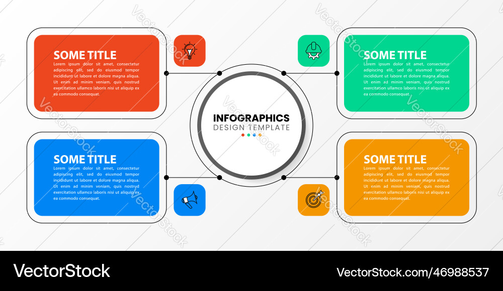 Infographic template 4 rectangles with texts Vector Image