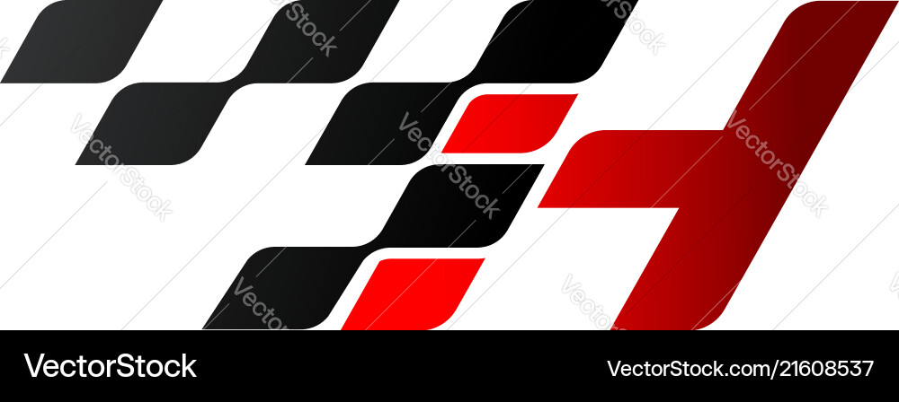 Letter h with racing flag logo Royalty Free Vector Image