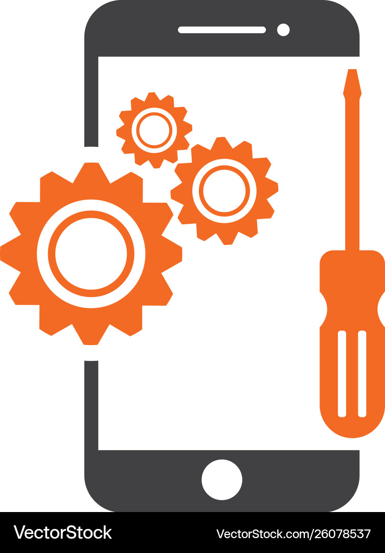 Smartphone repair logo icon design Royalty Free Vector Image