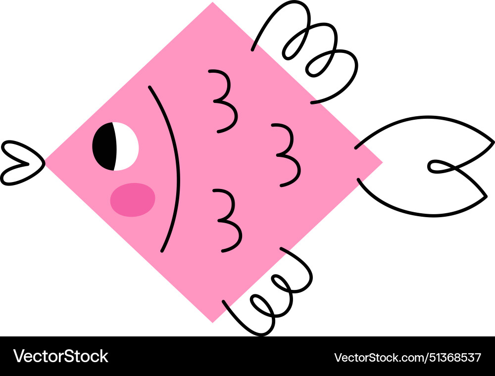 Square shape fish Royalty Free Vector Image - VectorStock