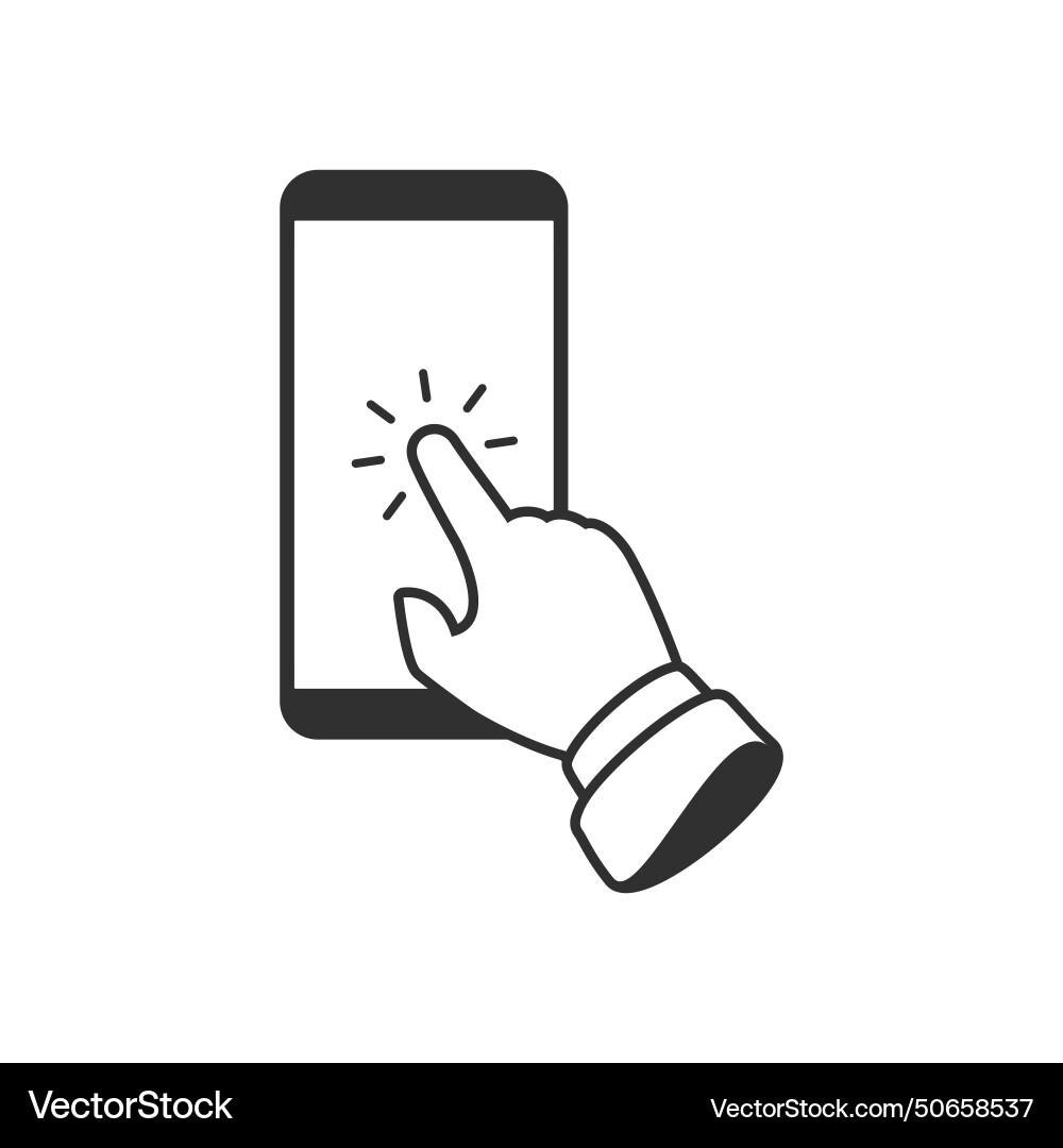 Touch screen icon pointing of finger Royalty Free Vector