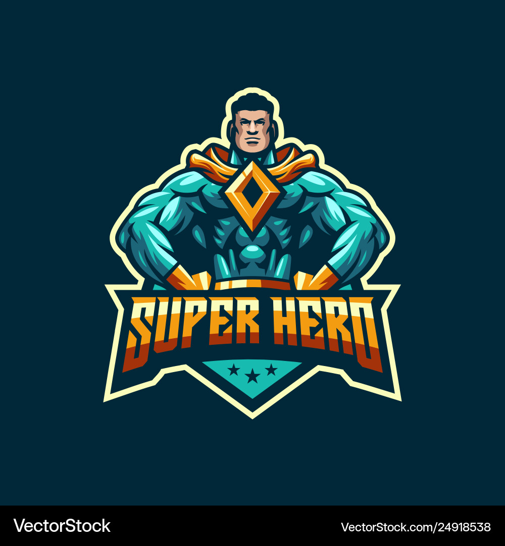 Awesome super hero logo template Royalty Free Vector Image