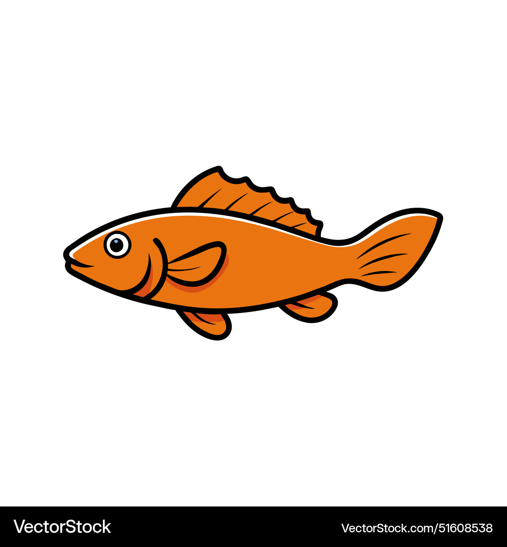 Ballan wrasse fish flies icon Royalty Free Vector Image