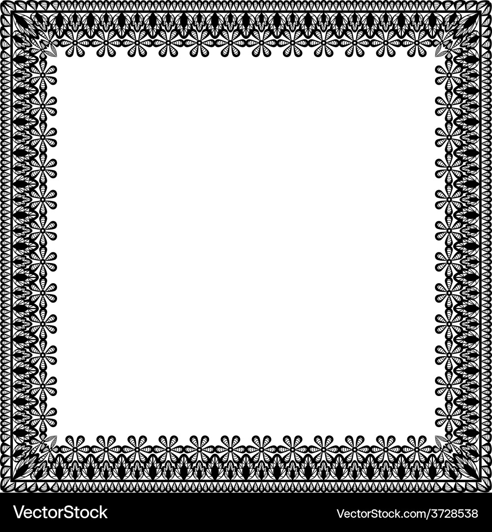Black lace frame Royalty Free Vector Image - VectorStock