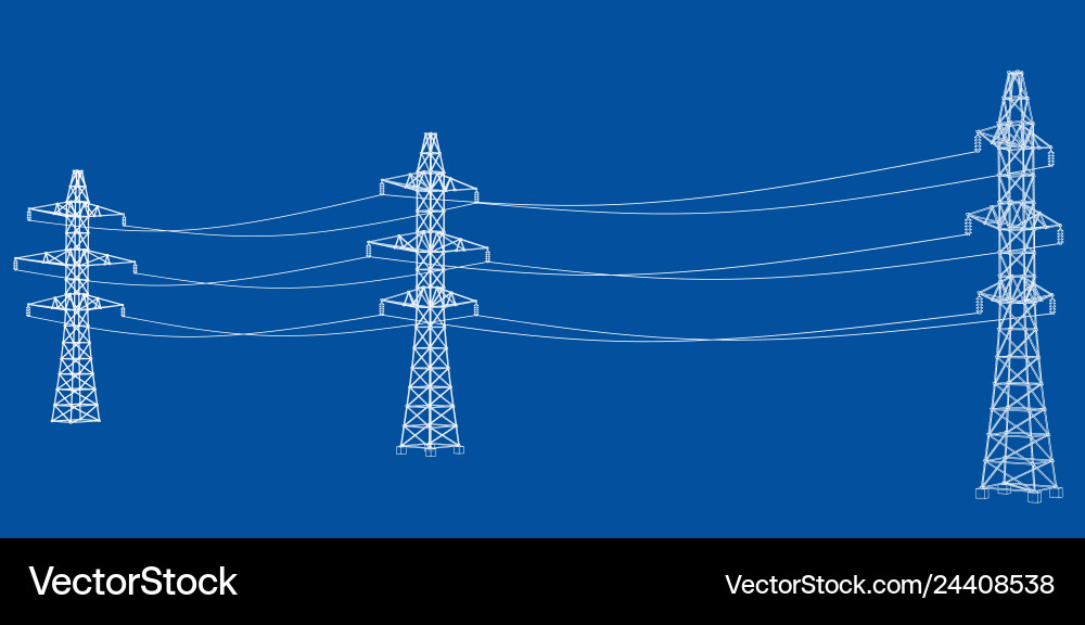 Electric pylons or towers concept Royalty Free Vector Image