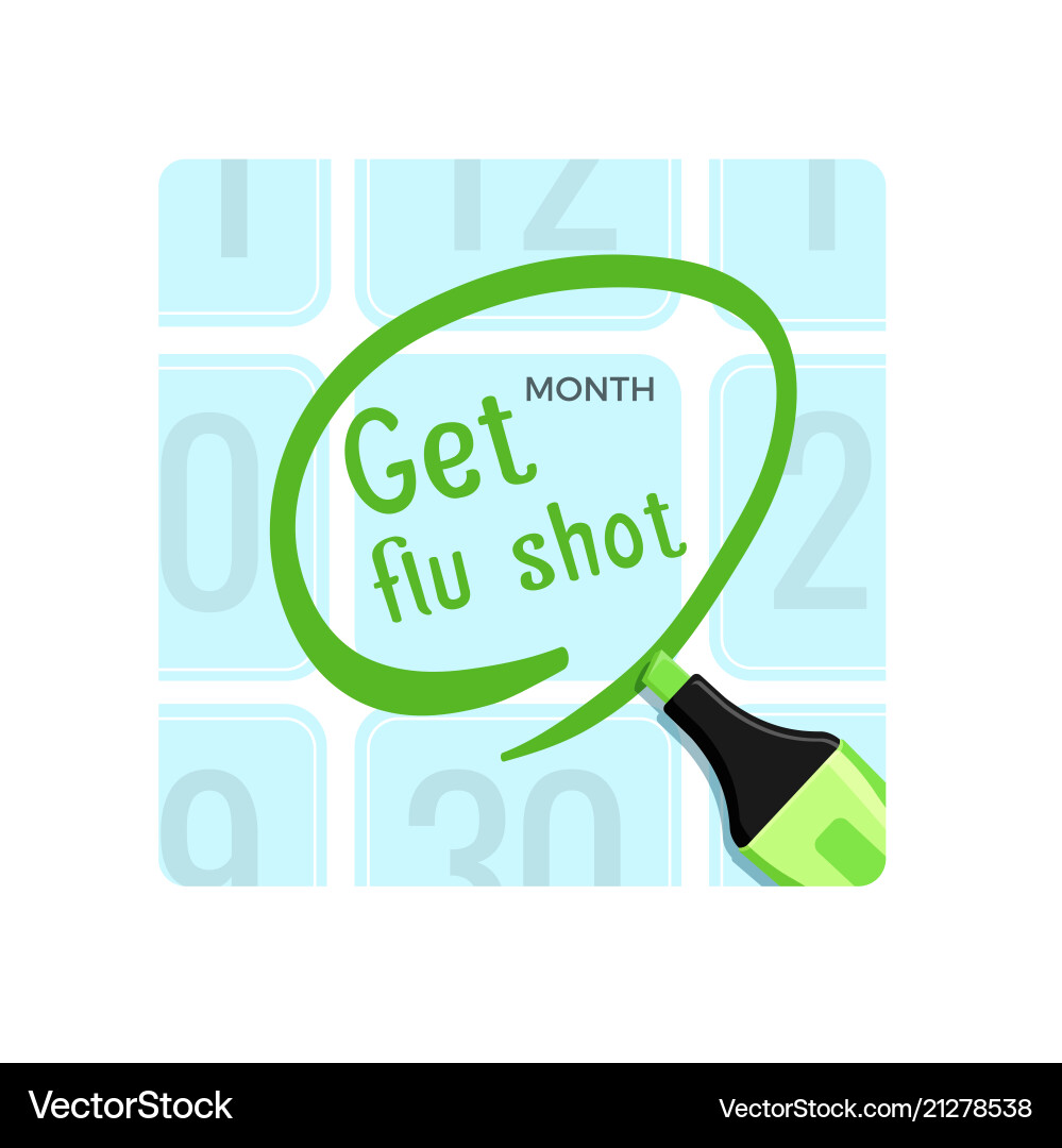 Flu Shot Reminder Poster Royalty Free Vector Image