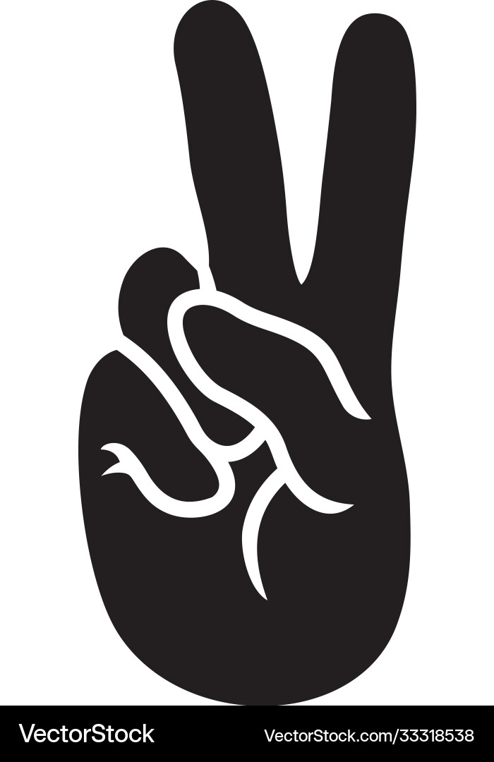 Hand peace sign Royalty Free Vector Image - VectorStock