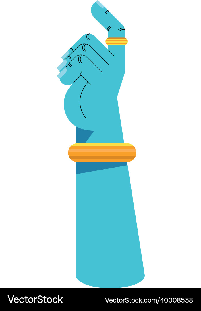 Krishna lord hand indexing Royalty Free Vector Image