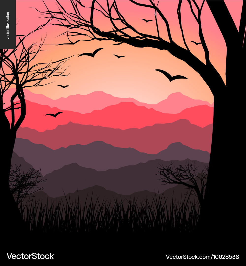 Layered landscape poster Royalty Free Vector Image