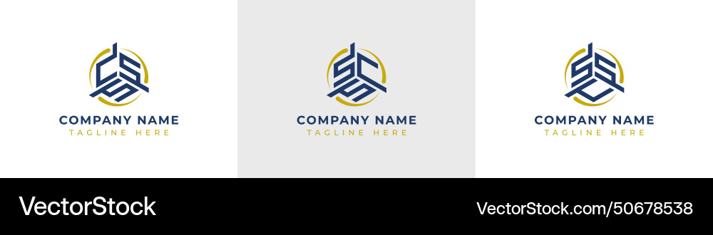 Letters css scs sss monogram logo set suitable Vector Image