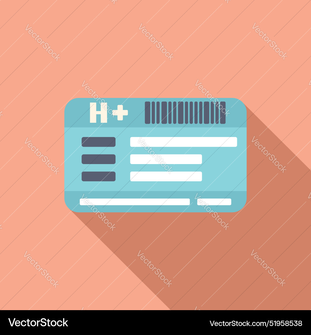 Medical insurance card lying on table with barcode