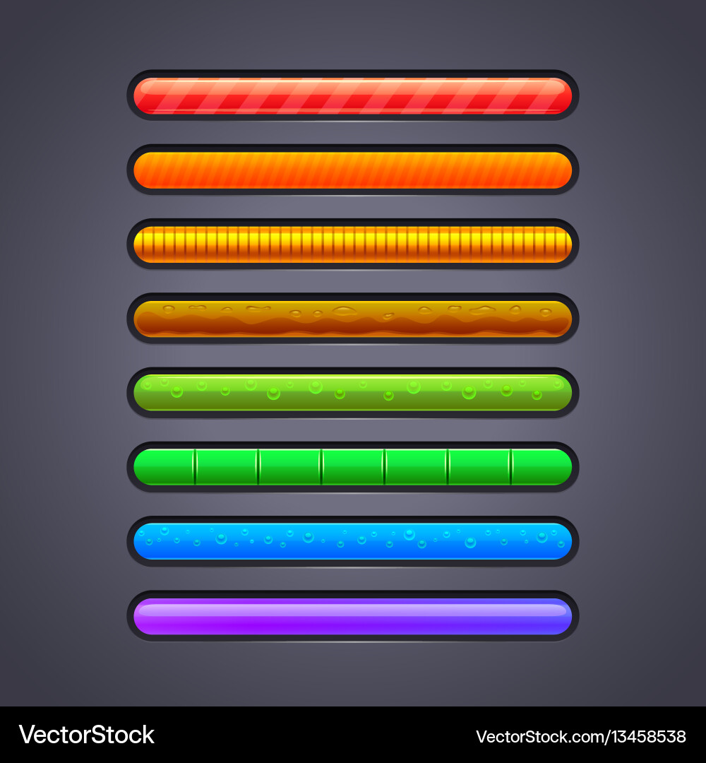 Progress bar for games Royalty Free Vector Image