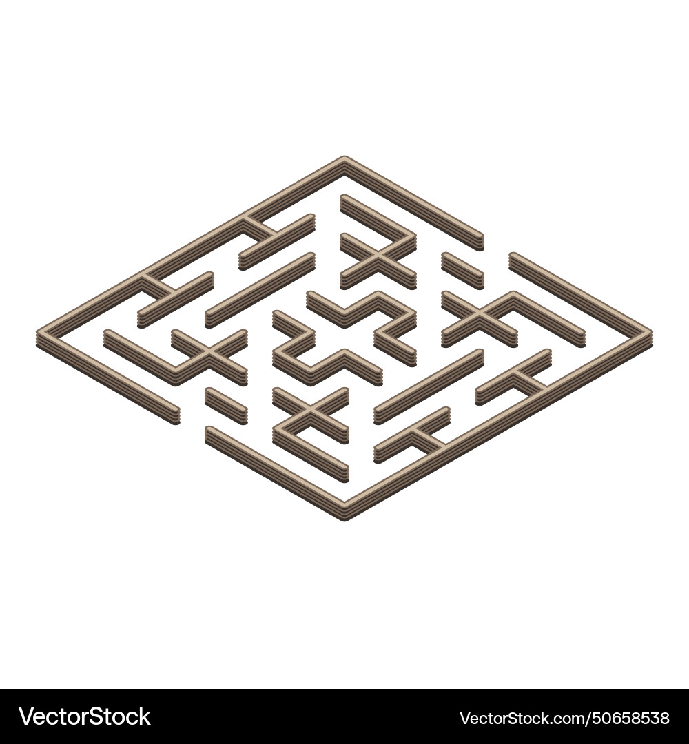 Simple isometric labyrinth or maze eps 10 Vector Image