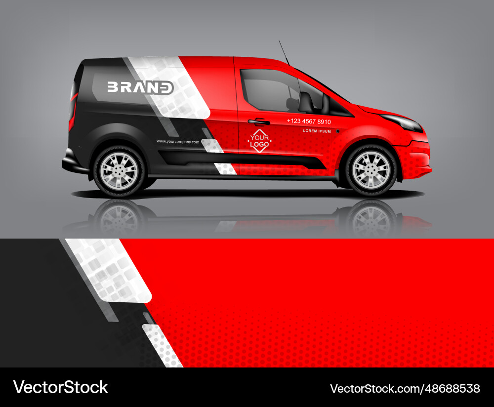 Van wrap design sticker and decal Royalty Free Vector Image