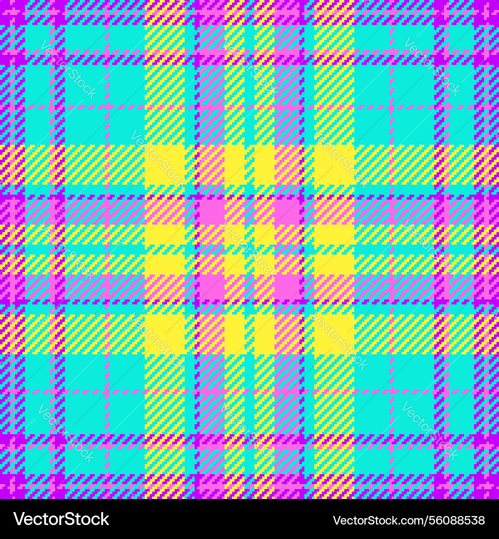 Vibrant neon plaid pattern perfect for textile Vector Image