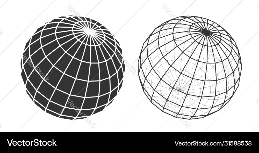 Wireframe Globe - Earth Model Royalty Free Vector Image