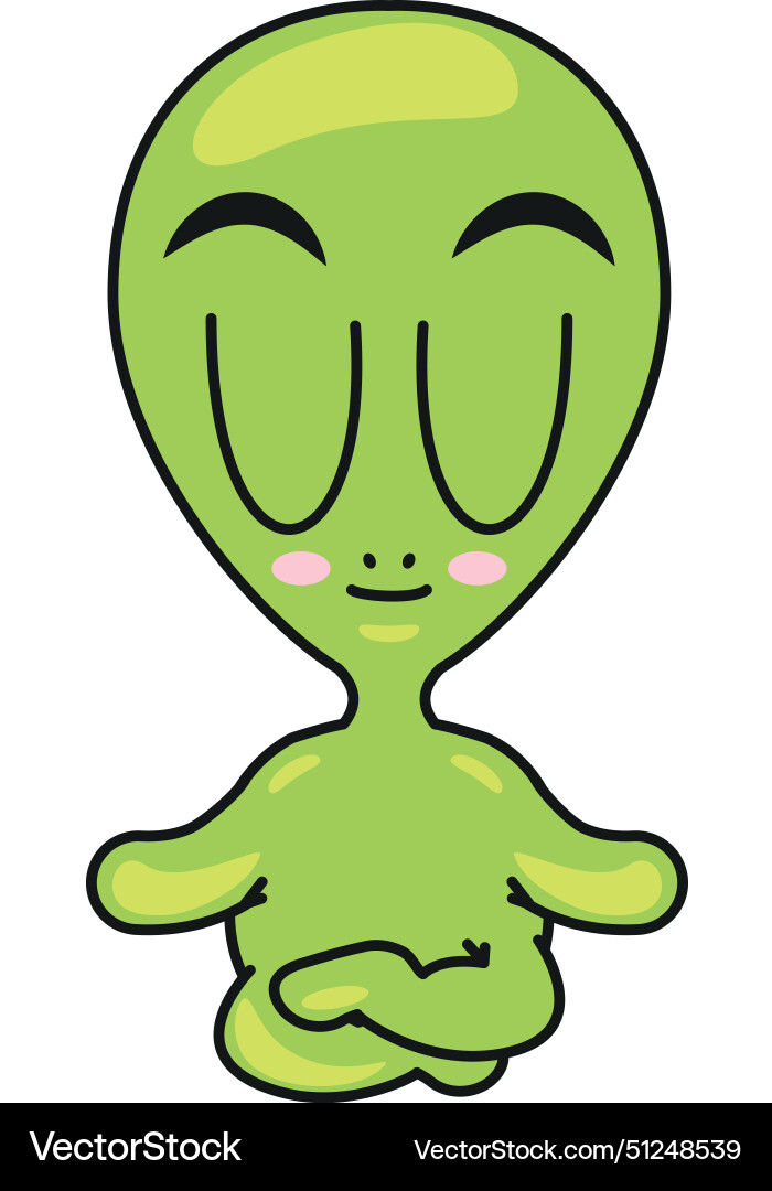 Alien cute cartoon Royalty Free Vector Image - VectorStock