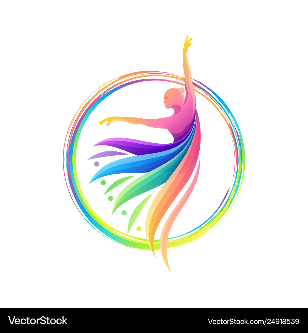 Colorful dance abstract logo template Royalty Free Vector