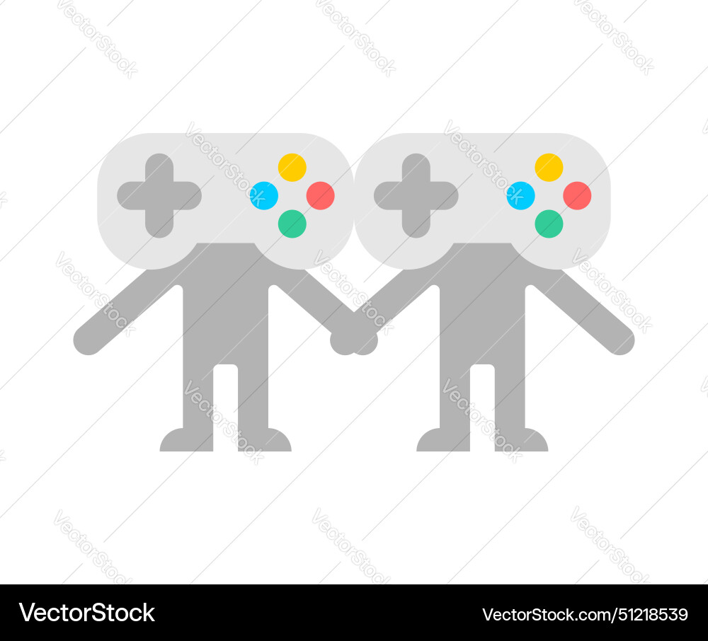 Cooperative game sign coop logo video Royalty Free Vector