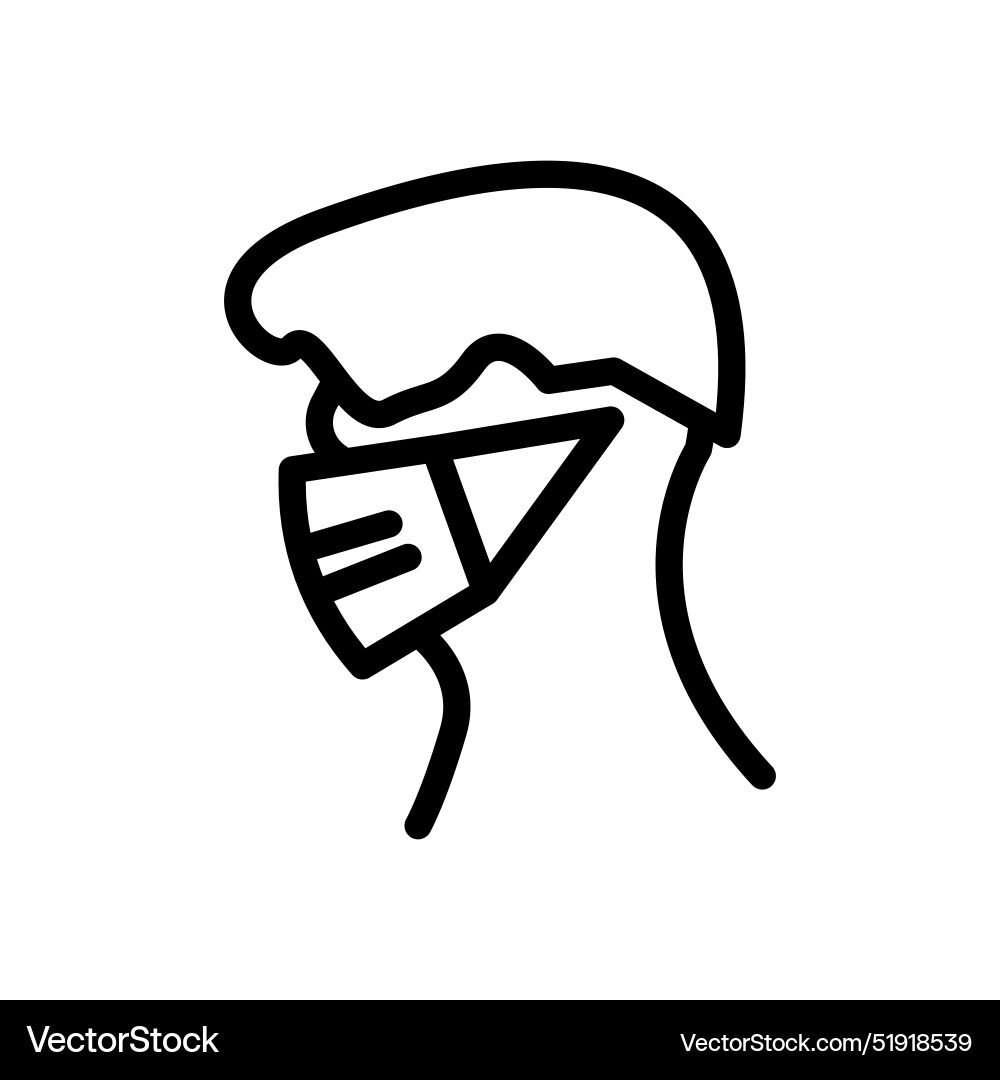 Face mask icon outline set collection or pack Vector Image